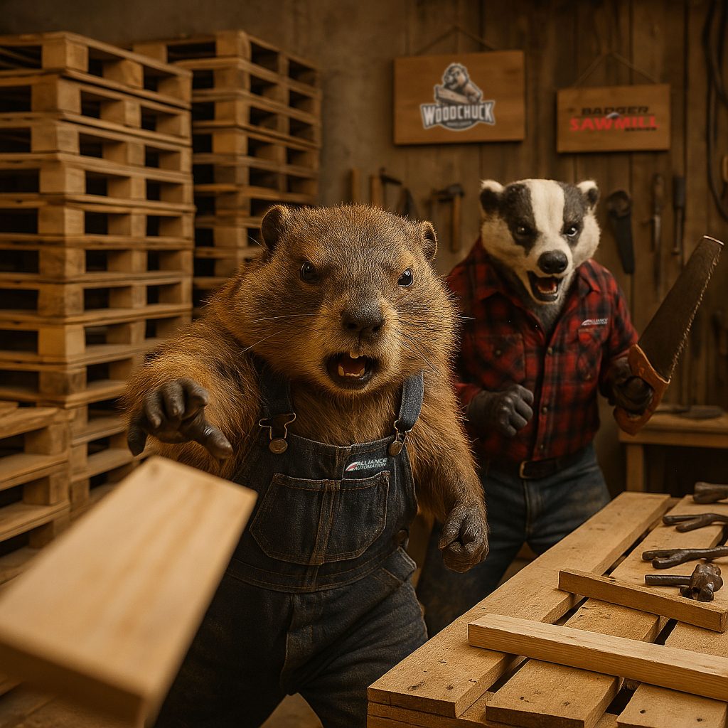 A Woodchuck and a Badger Walk Into a Pallet Shop